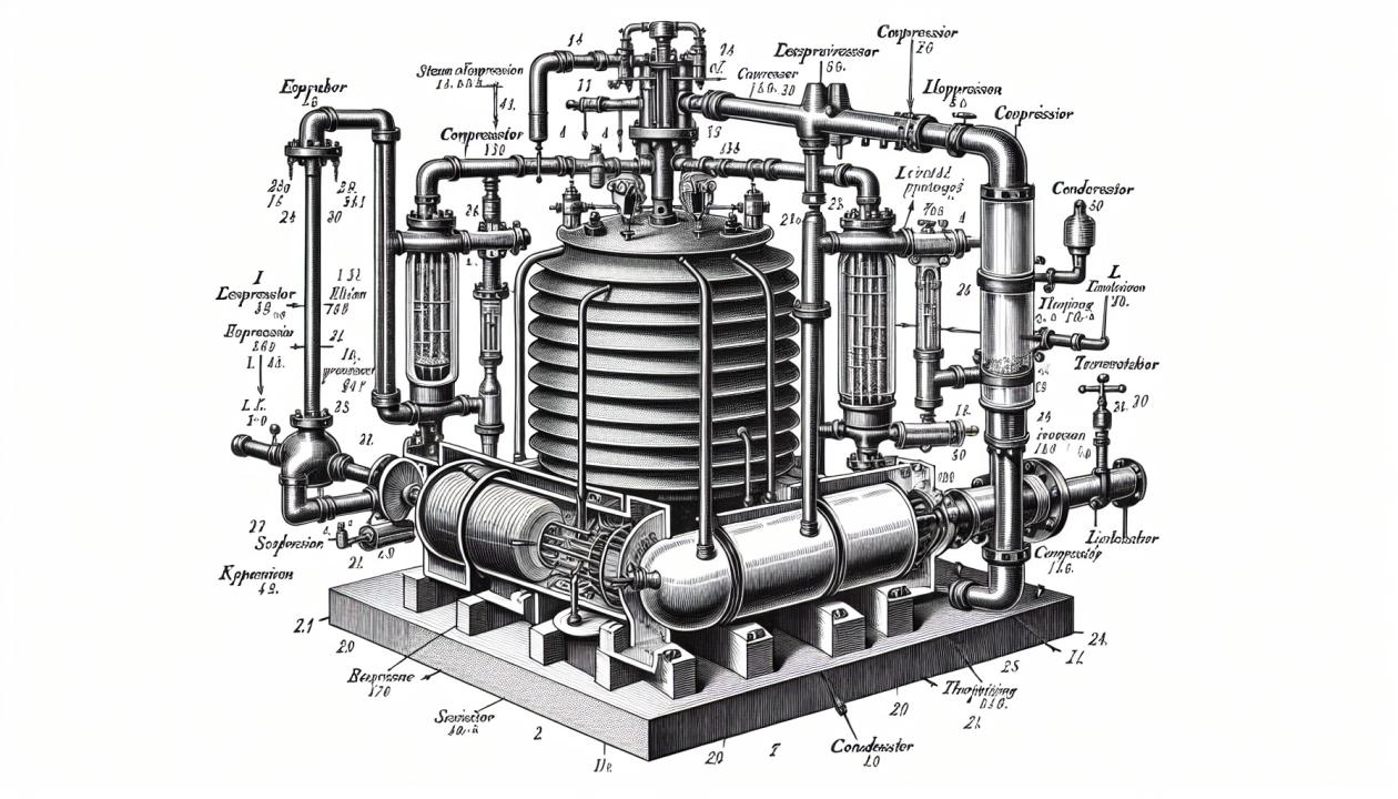 Схема и процессы работы одноступенчатого парокомпрессионного ...